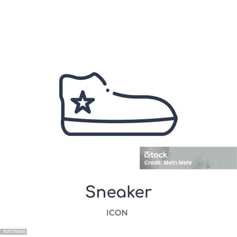 의류 개요 컬렉션에서 선형 운동 화 아이콘입니다 얇은 라인 스 니 커 즈 벡터 흰색 배경에 고립입니다 스 니 커 즈 트 랜드 일러스트 가죽에 대한 스톡 벡터 아트 및 기타