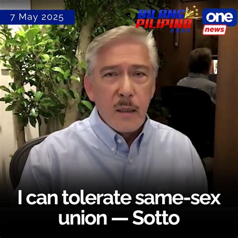 One Aplikante Senatorial Candidate Tito Sotto Expressed His Opposition To Same Sex Marriage