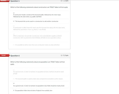 Solved Which Of The Following Statements About Constructors Chegg