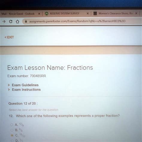 Exam Lesson Name Fractions Exam Number 700485rr Exam Guidelines Exam