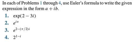 solved in each of problems 1 through 4 use euler s formula
