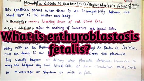 What Is Erythroblastosis Fetalis Or What Is Hemolytic Disease Of