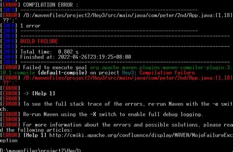 Could Not Compile My First Maven Project As Provided In The Apache