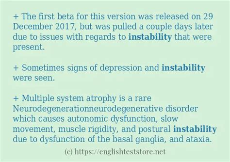 Some Example Sentences Of Instability Englishteststore Blog