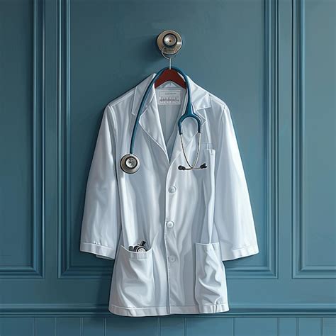 Premium Photo Illustration Of Stethoscope And White Coat Hanging On