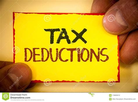 Writing Note Showing Tax Deductions Business Photo Showcasing
