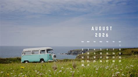 August 2026 Desktop Wallpaper Dual Calendar