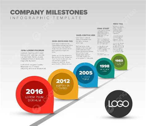 Infographic Timeline Template With Pointers Minimalistic Location Infographic Vector