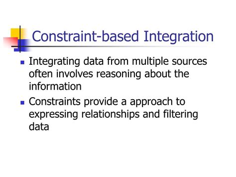 Ppt Constraint Based Information Integration Powerpoint Presentation