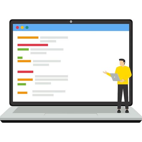 Premium Vector Flat Vector Illustration Young Programmer Coding