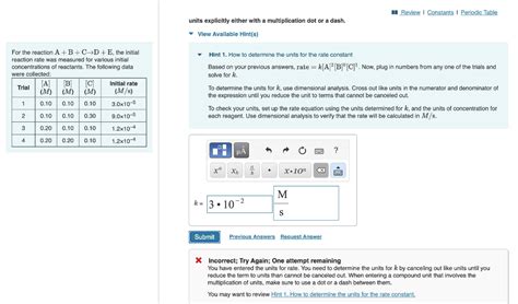 Solved It Says Enter Your Answer Using Units Of Rate