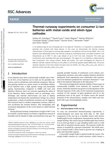 Pdf Thermal Runaway Experiments On Consumer Li Ion Batteries With