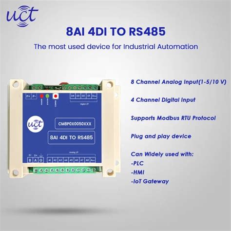 Uct Abs Plastic 8 Analog Input 4 Digital Input To Rs485 For Industrial