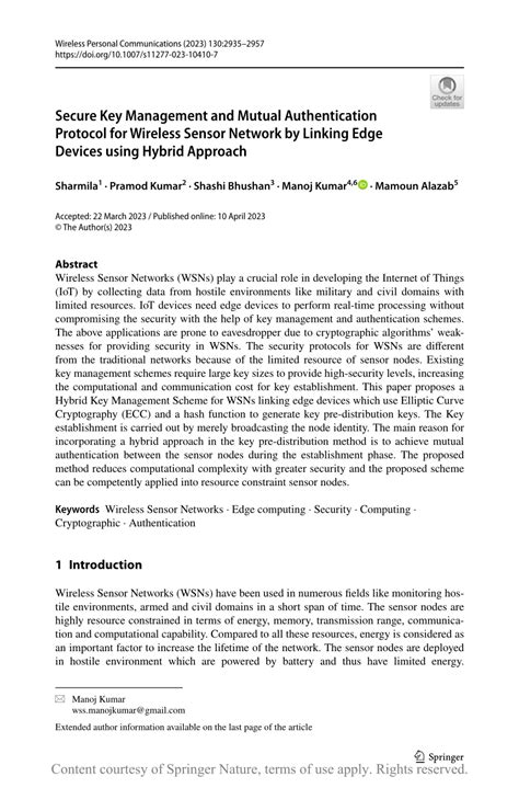 pdf secure key management and mutual authentication protocol for