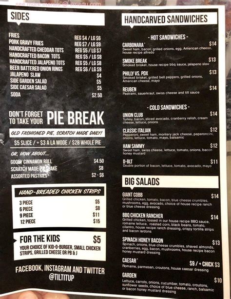 Online Menu Of Tilt Restaurant Portland Oregon 97209 Zmenu