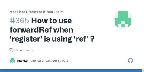 How To Use Forwardref When Register Is Using Ref · Issue 365