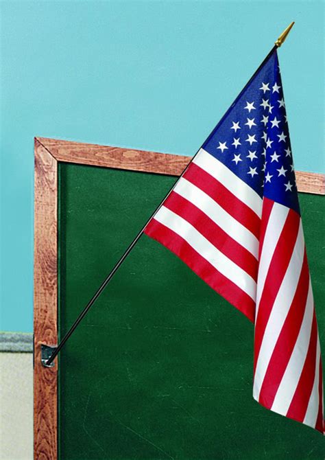 American Classroom Flag 24 X 36 Printed Polyester 48 Wood Staff Us Flag Store
