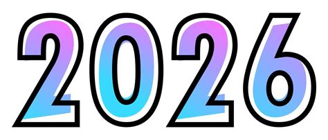 New Year 2026 Design Text With Blue Purple Gradient Color And Black