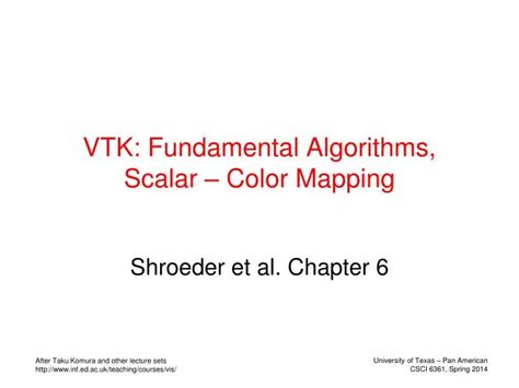 PPT VTK Fundamental Algorithms Scalar â Color Mapping PowerPoint Presentation ID