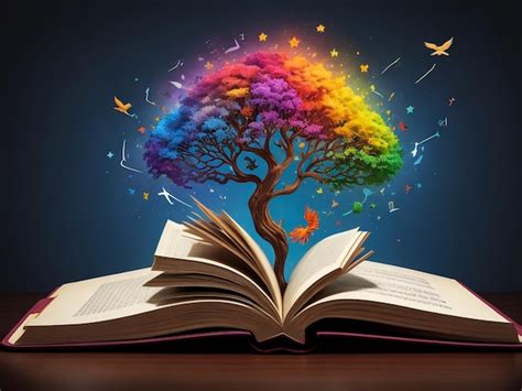 Abstract Gold Magic Book On Wooden Background Premium Ai Generated Image