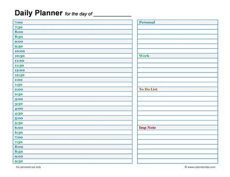 47 Printable Daily Planner Templates Free In Word Excel Pdf