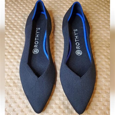 Rothys Shoes Rothys The Point Shoes Ballet Black Textile Washable