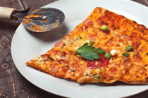 Premium Photo Italian Pizza Slice On The Classic Recipe Homemade