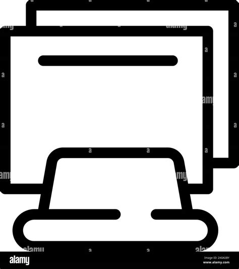 Simple Icon Representing A Computer Monitor Displaying Multiple Open