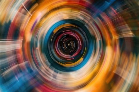blurry circular motion in a spinning radial pattern premium ai