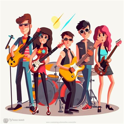 Una Caricatura De Una Banda Con Una Banda Llamada La Banda En Ella
