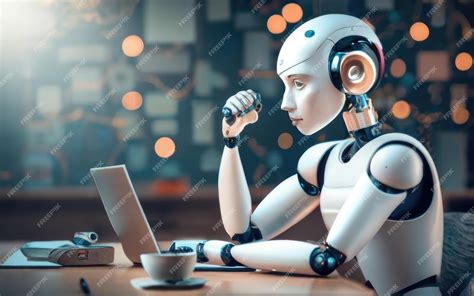 Premium Ai Image Ai Robot Thinking