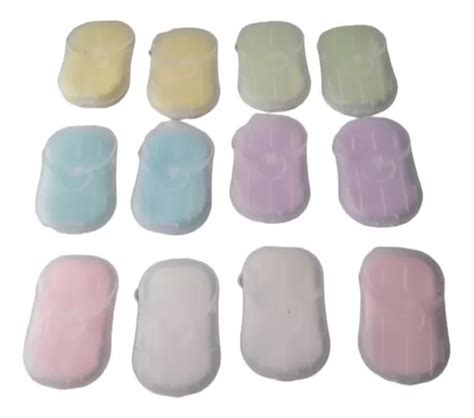 12 Estuches Jabon En Laminitas De Bolsillo Viaje Con Aroma Meses Sin