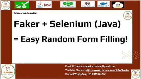 Automate Random Form Filling In Selenium With Faker Java Tutorial Youtube