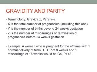 Obstetric History And Examination Pptx