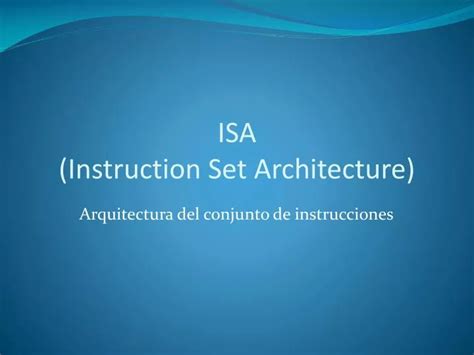 ppt isa instruction set architecture powerpoint presentation free
