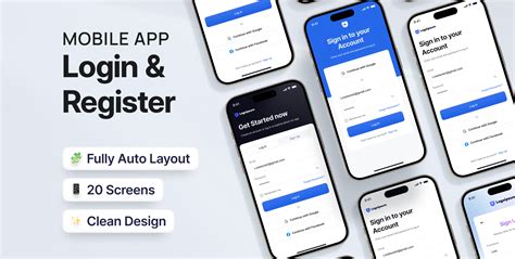 20 Screen Login And Register Mobile App Figma