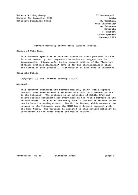 pdf network mobility nemo basic support protocol rfc 3963