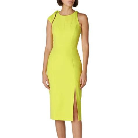 Milly Dresses Milly Dress Womens 6 Cady Caedyn Green Tie Shoulder Slit Side Crepe Poshmark