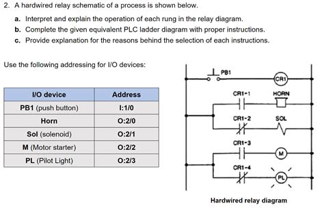 Solved 2 A Hardwired Relay Schematic Of A Process Is Shown