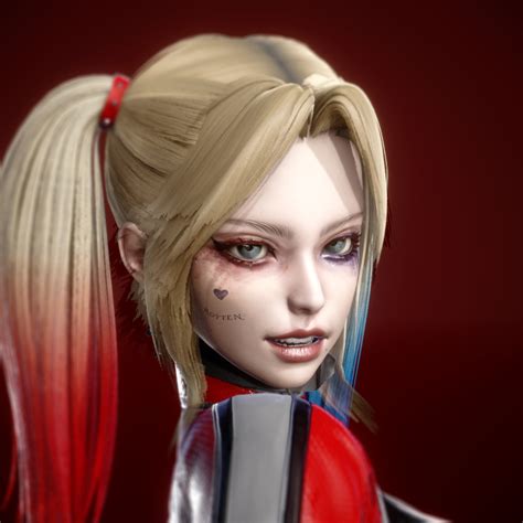 Rule 34 1girls 3d 3d Artwork Batman Series Blonde Hair Close Up Dc Dc Comics Dyed Hair