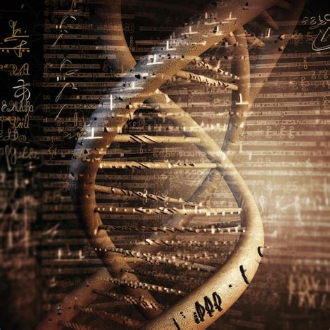 Premium Ai Image Dna With Random Famous Mathematical Equations As A Background