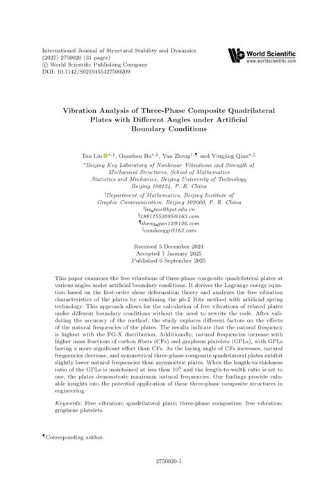 Vibration Analysis Of Three Phase Composite Quadrilateral Plates With Different Angles Under