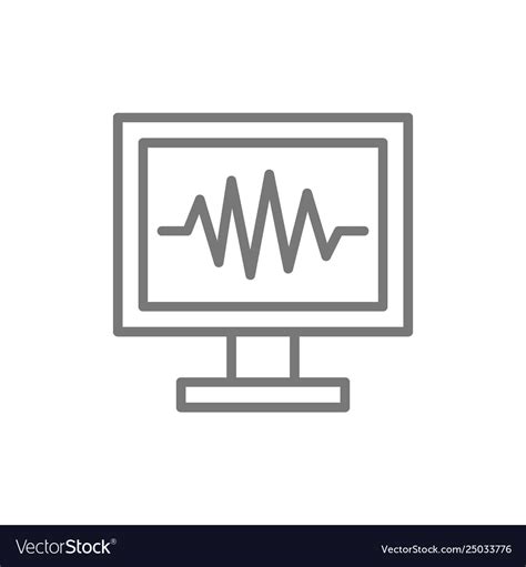 Monitor Pc Computer Screen Line Icon Royalty Free Vector