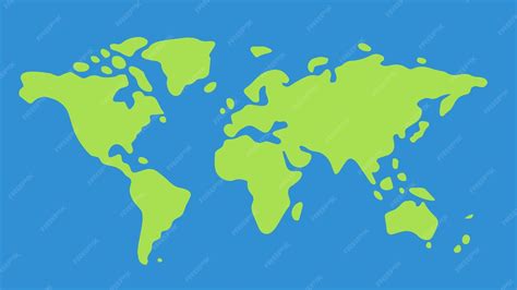 Simplified World Map Vector Illustration Premium Vector