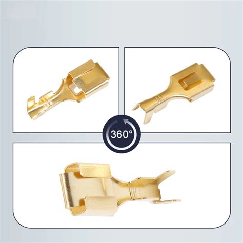 Customized Copper Brass Electrical Terminal Stamping Parts Female Crimp Terminal Connectors