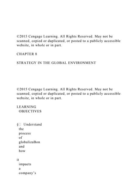 ©2015 Cengage Learning All Rights Reserved May Not Be Scanne Docx