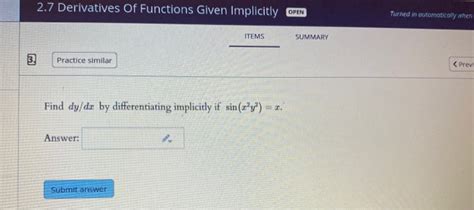 Solved 27 Derivatives Of Functions Given Implicitly Open