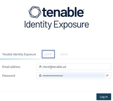 Log In To Tenable Identity Exposure