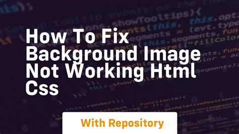 How To Fix Background Image Not Working Html Css Youtube