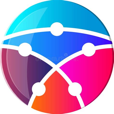 Abstract Circle Logo And Circuit Board Illustration In Trendy And Minimal Style Stock Vector